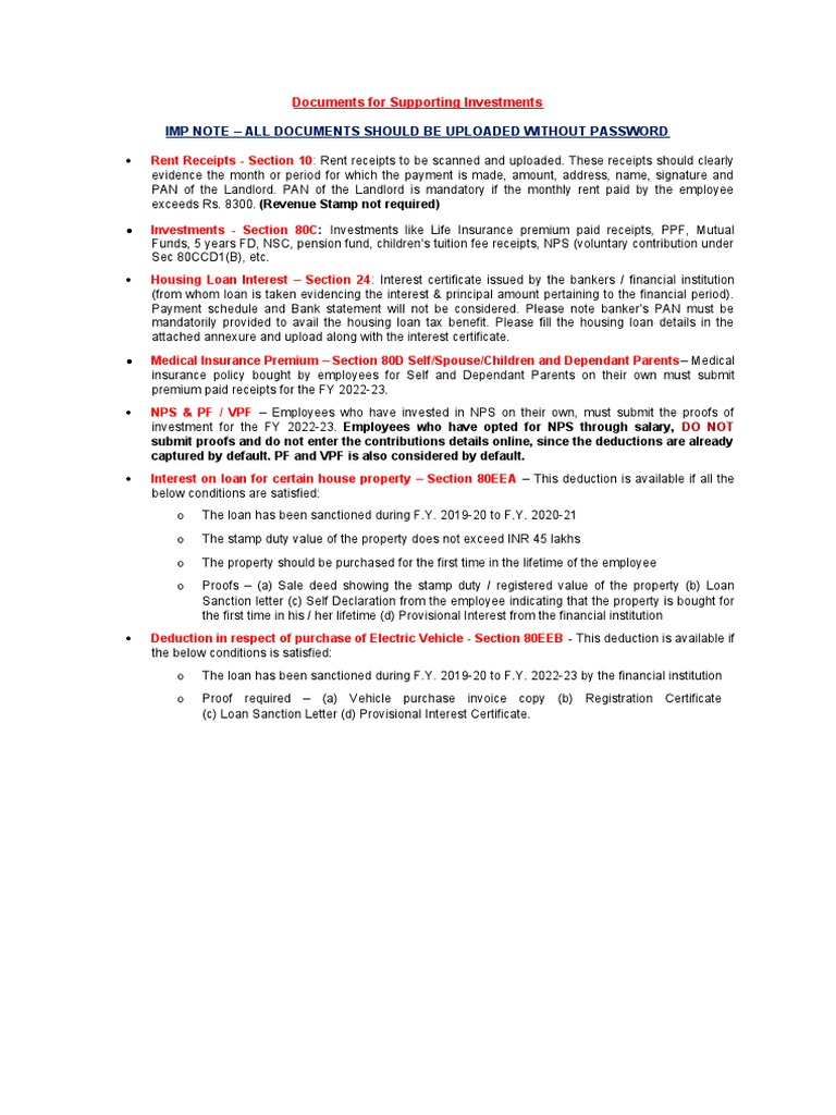 Essential Documents for Investment Support | PDF | Receipt | Loans