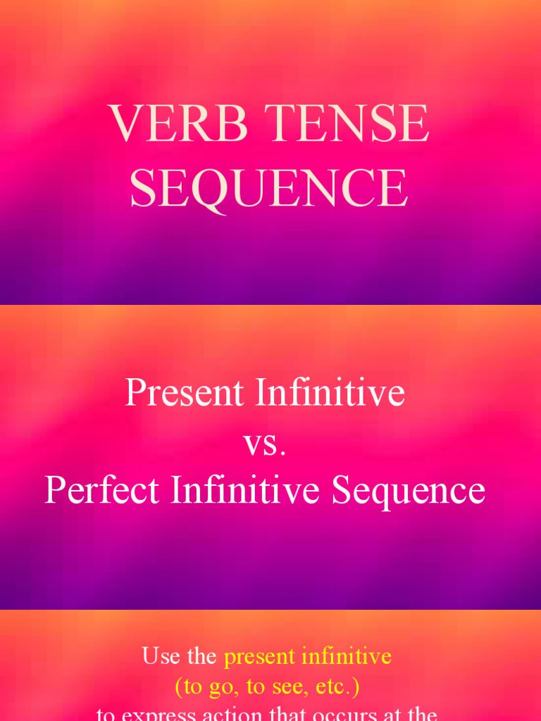 VERB TENSE SEQUENCE | PDF | Verb | Perfect (Grammar)