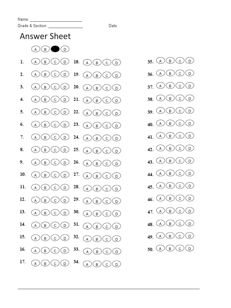 Bubble Sheet | PDF | Science & Mathematics | Technology & Engineering