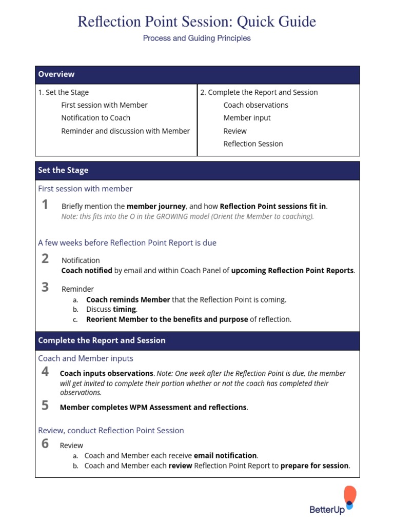 Handout Quick Guide - Reflection Point Session Process and Guiding ...