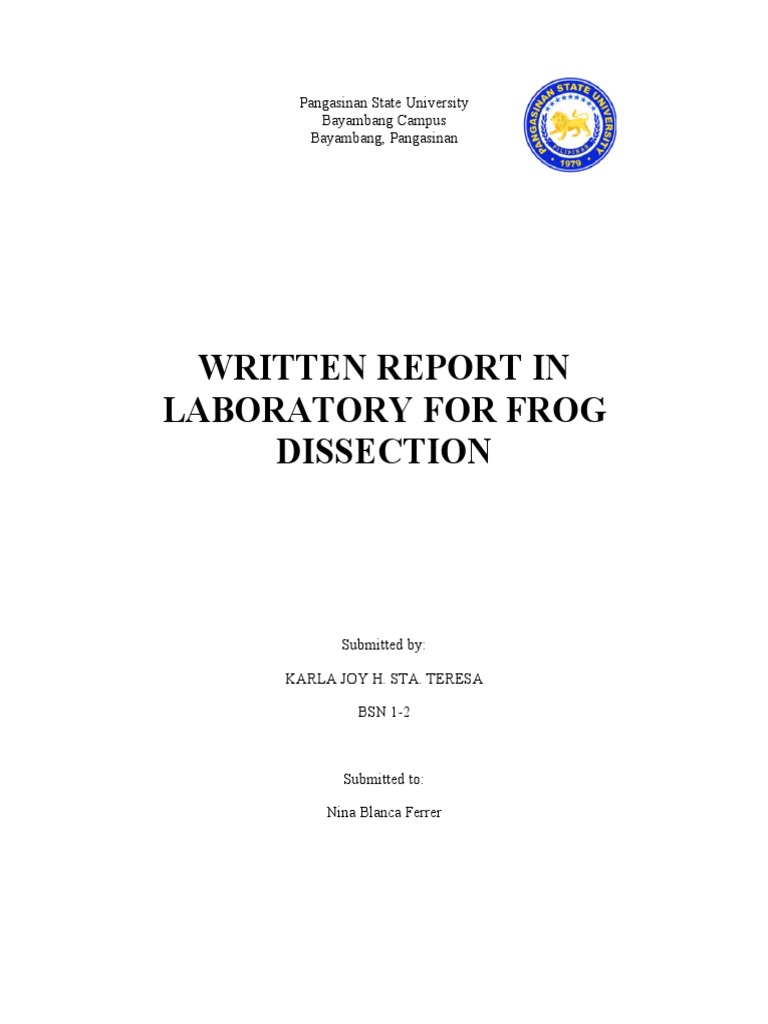 Frog Dissection Lab Report | PDF | Heart | Atrium (Heart)