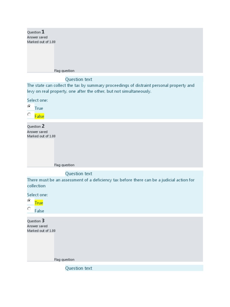 Business Tax Quiz Pdf Tax Refund Taxes