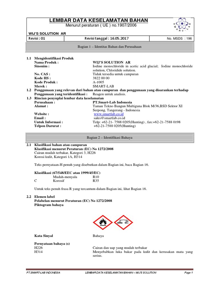 MSDS Wijs Solution | PDF | Sains & Matematika