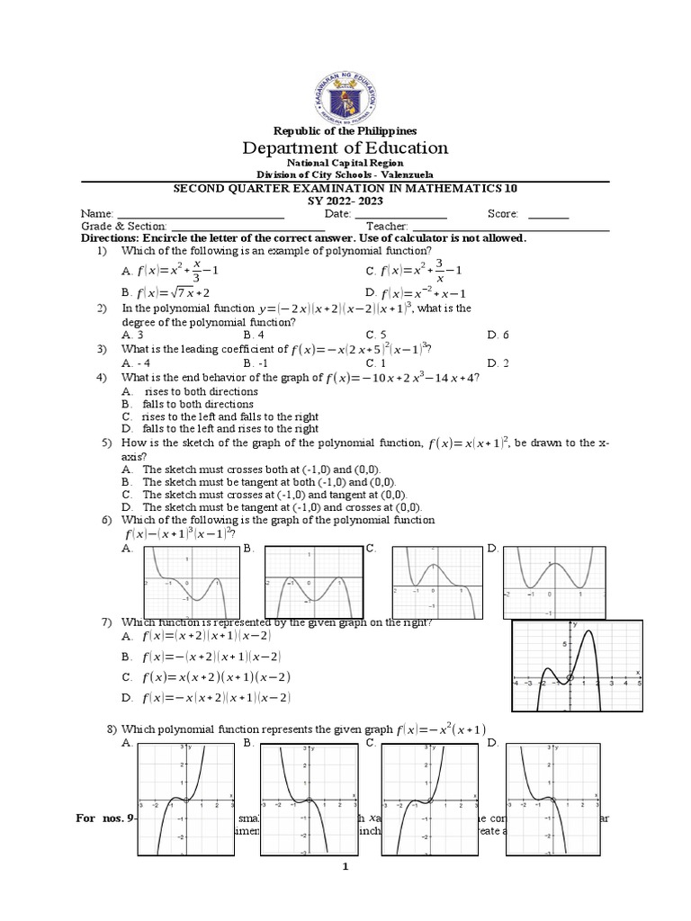 Sy2022 2023 Math Ks3 10 Q2 Exam Final Pdf Circle Angle