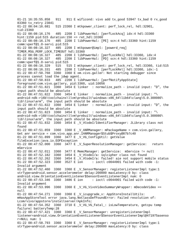 Log | PDF | Android (Operating System) | System Software