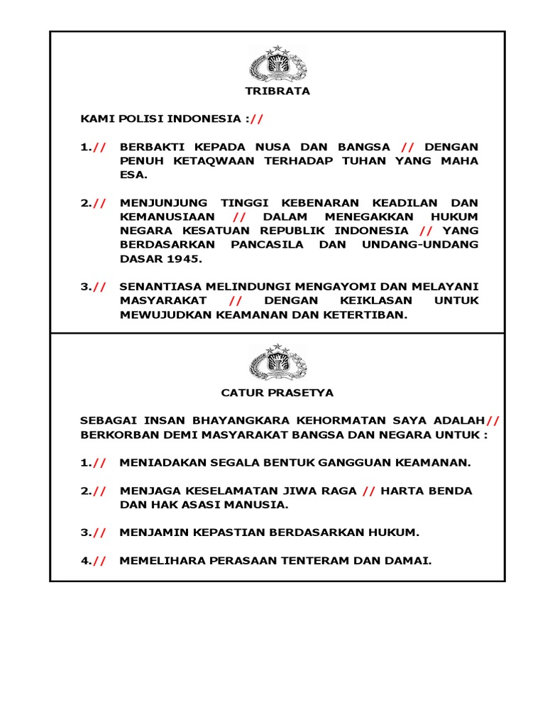 Tribrata Dan Catur Prasetya | PDF
