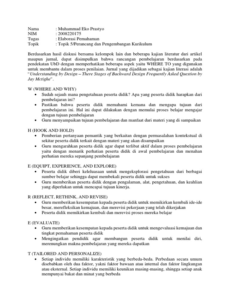 Elaborasi Pemahaman - Topik 5 | PDF