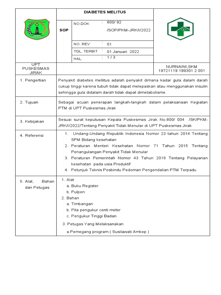 GUIDELINES FOR DIABETES MANAGEMENT AT JIRAK COMMUNITY HEALTH CENTER | PDF