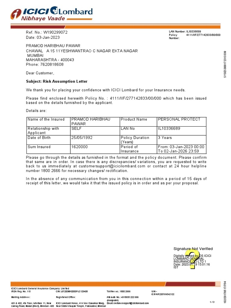 Consolidated Policy Schedule | PDF | Insurance | Business Law