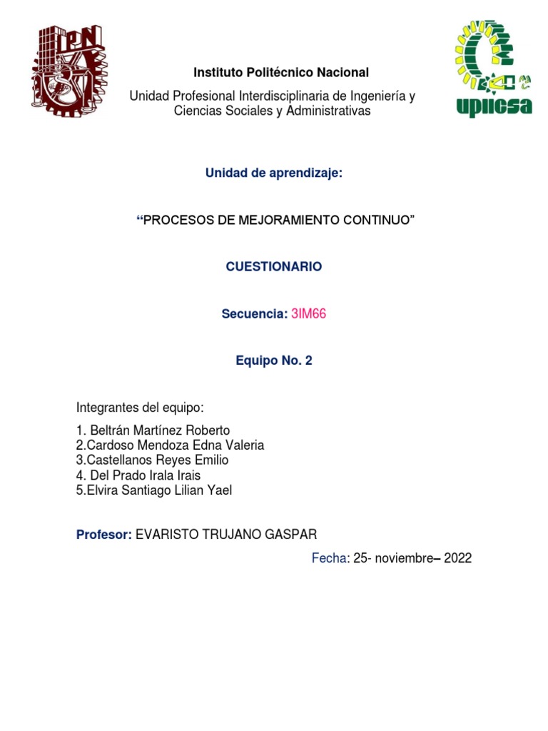 Procesos de Mejoramiento Continuo | PDF | Lean Manufacturing | Liderazgo