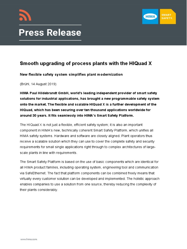 Hima Press 2019 Hiquad X en Pu00012979 | PDF | Programmable Logic Controller | Electrical ...