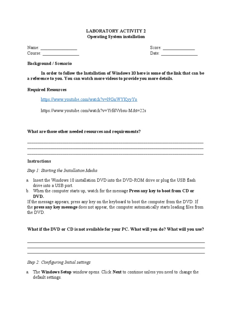Laboratory Activity 2 Pdf Microsoft Windows Booting