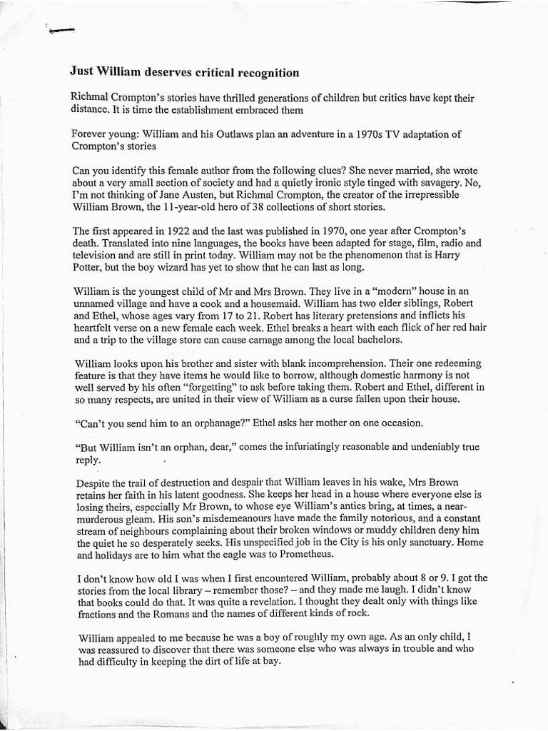 Just William Series | PDF | Children's Literature | Satire