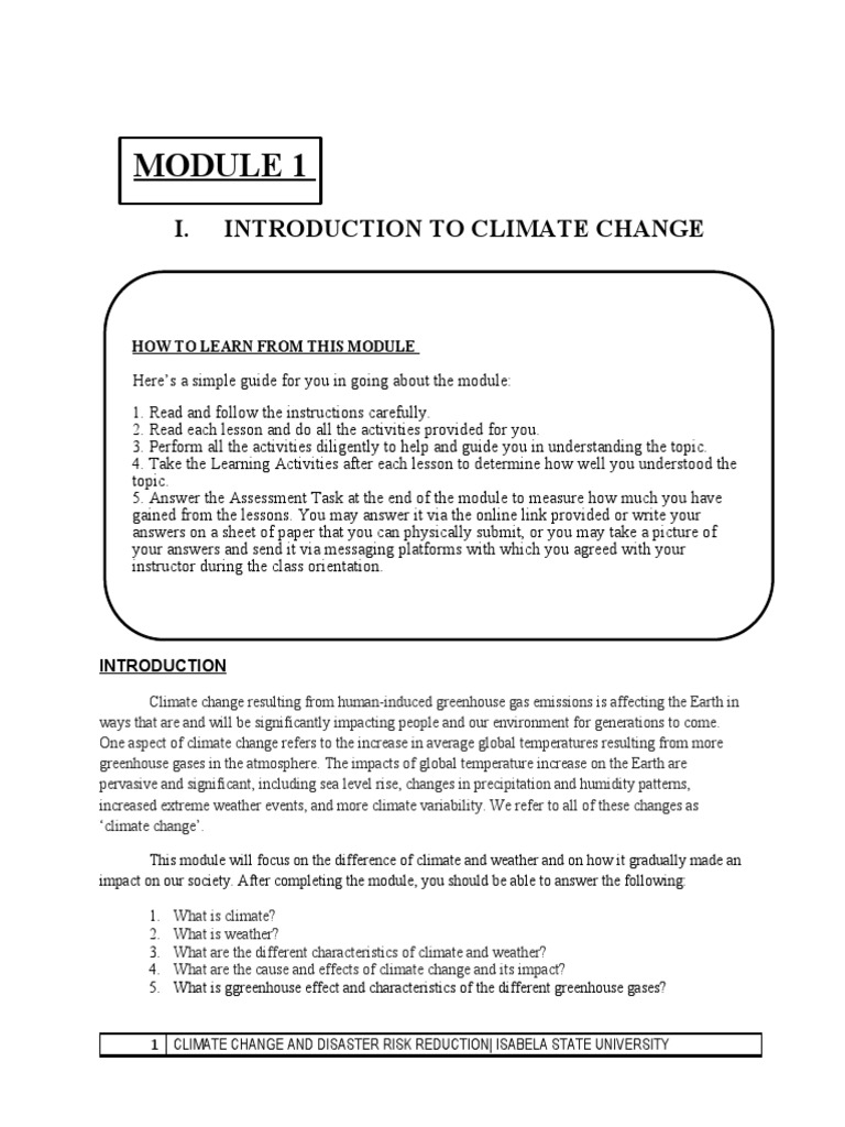Climate Change Module Causes and Info | Download Free PDF | Climate ...