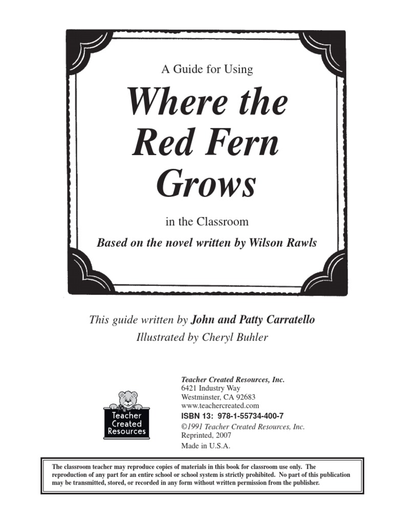 Where The Red Fern Grows TCR Guide | PDF | Raccoon | Vocabulary