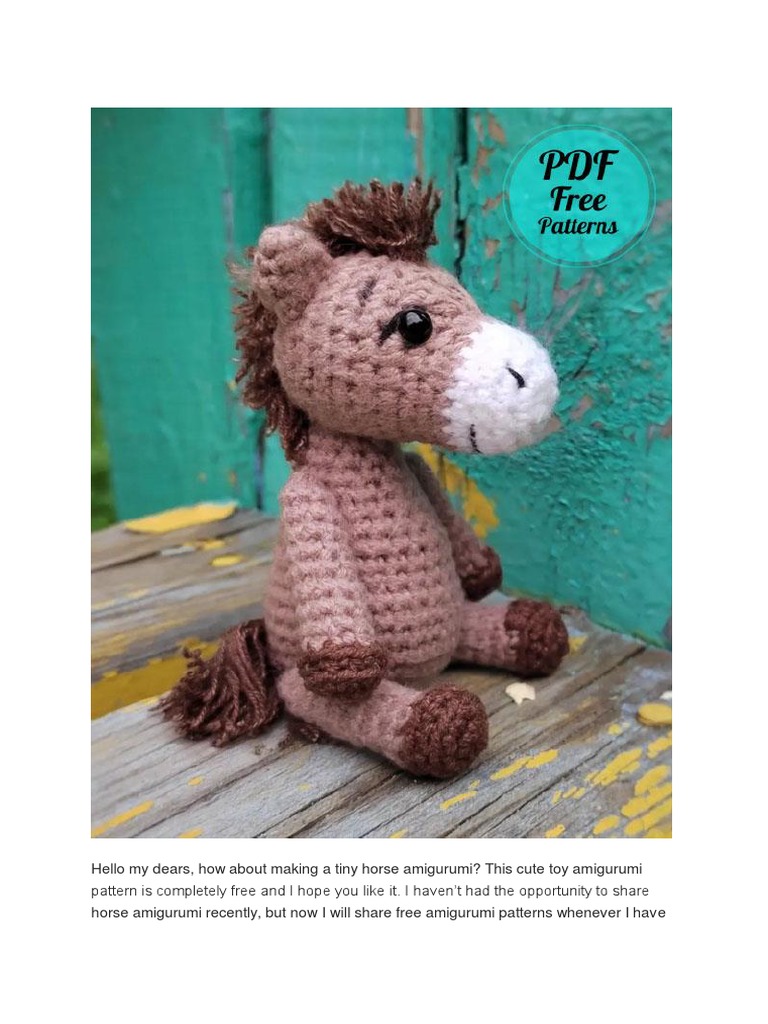 Mini Horse Crochet PDF Amigurumi Free Pattern | Download Free PDF ... Mini Horse Crochet PDF Amigurumi Free Pattern | Download Free PDF ...