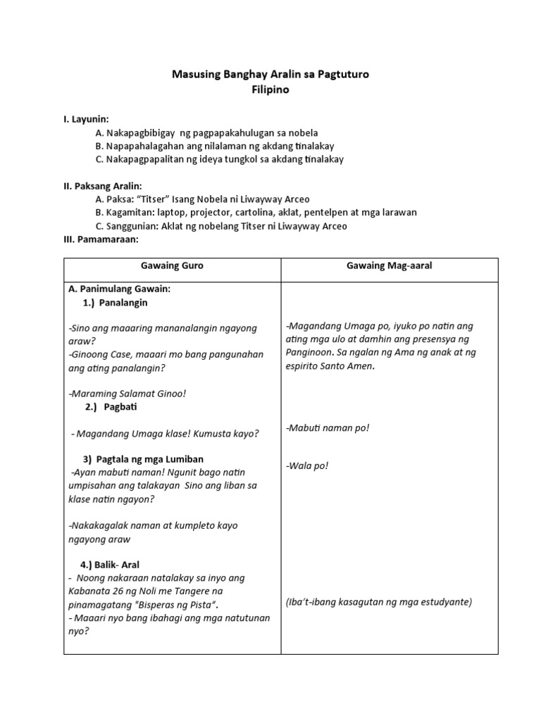 Masusing Banghay Aralin Sa Pagtuturo | PDF