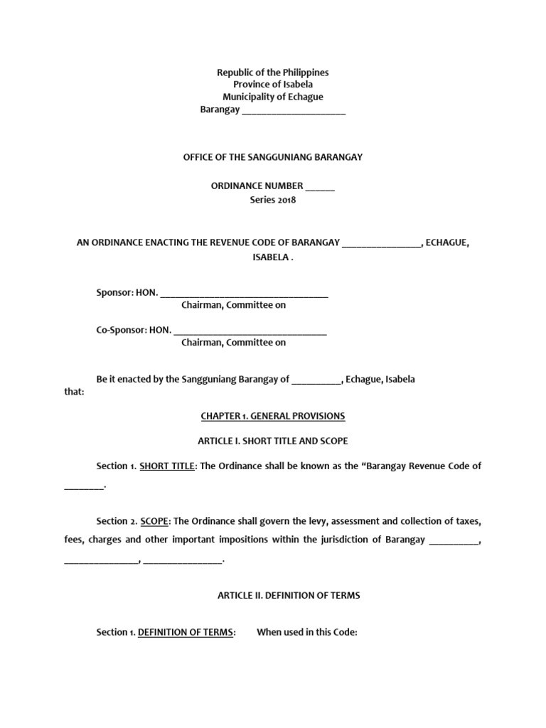 Sample Tax Ordinance | PDF | Taxes | Value Added Tax