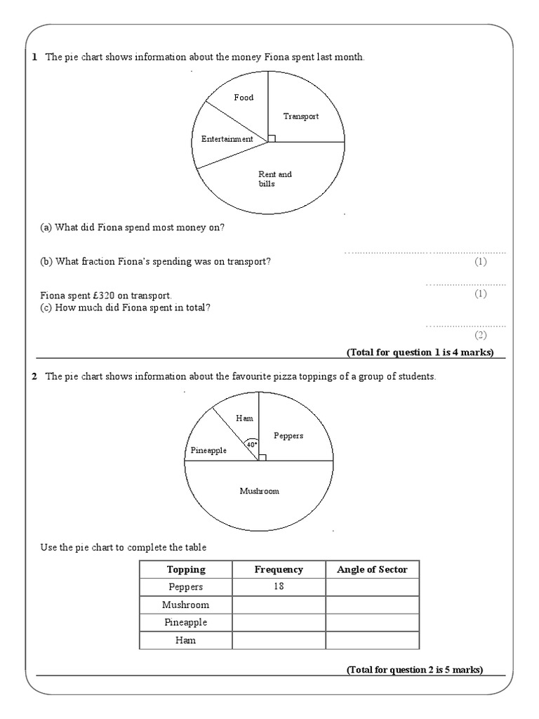 3 Pie Charts | PDF | Pie Chart | Foods