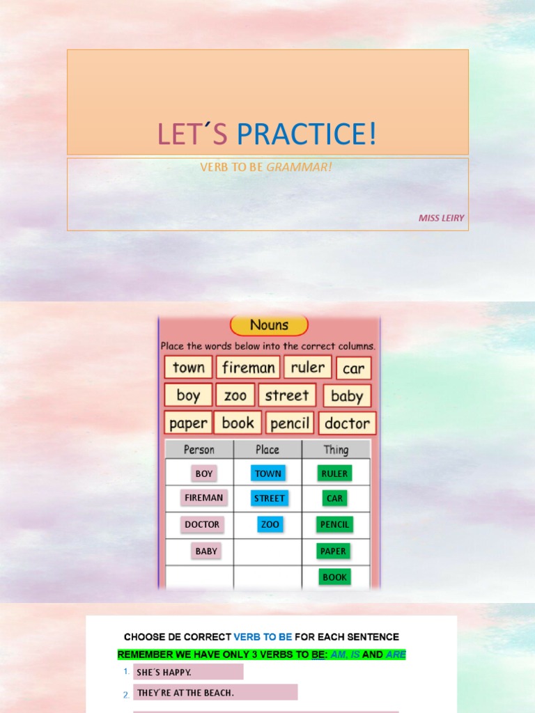 2 Let S Practice! Verb To Be Grammar-1 | PDF | Linguistic Typology ...