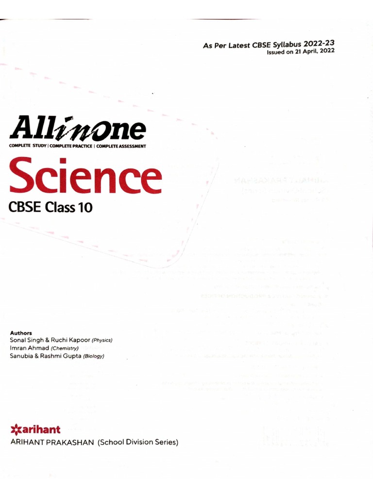 Science Arihant All in One Cbse Class 10 | PDF