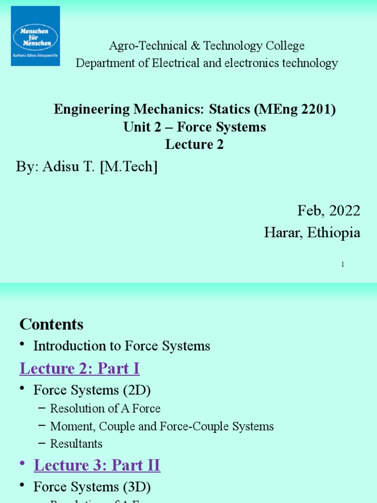 Lecture 2 Chapter 2 Part I Pdf Euclidean Vector Force