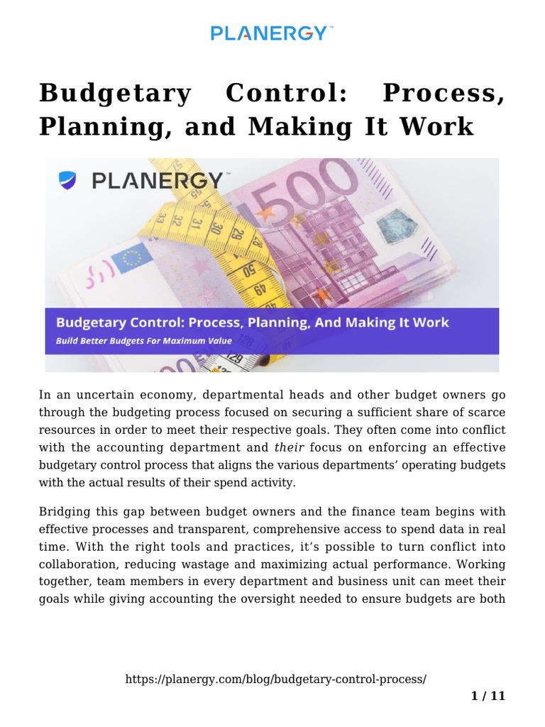 Budgetary Control Process | PDF | Budget | Performance Indicator