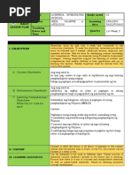 Daily Detailed Lesson Plan: Cognitive: Psychomotor: Affective: Code ...