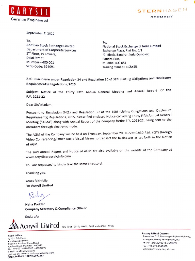 Acrysil | PDF | Brand | Innovation