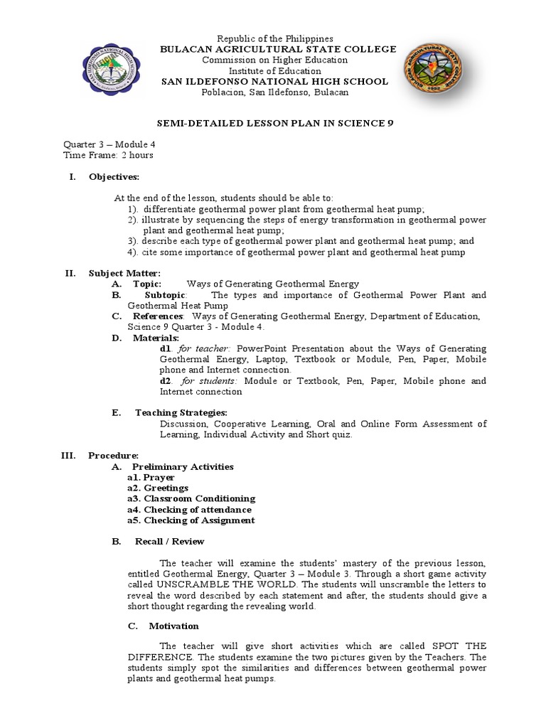 Generating Geothermal Energy: A Semi-Detailed Lesson Plan on ...