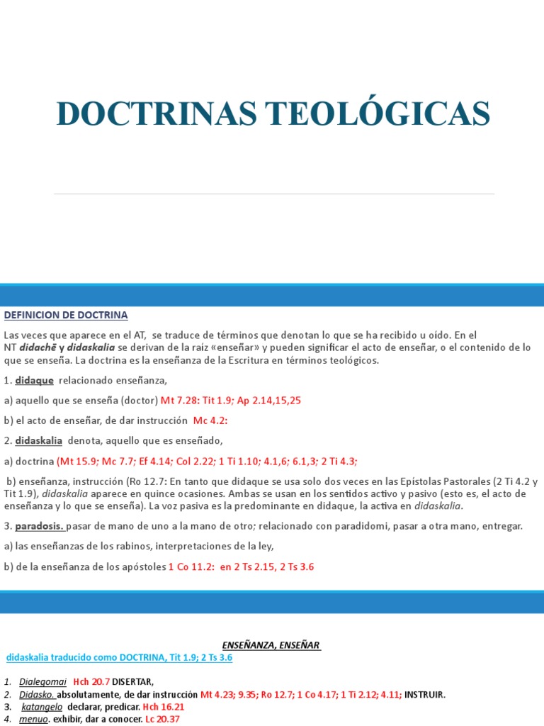 Doctrinas teológicas: Un estudio de las enseñanzas bíblicas sobre Dios ...