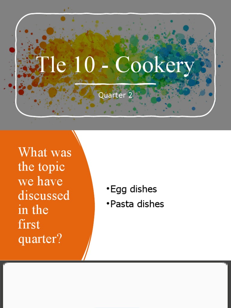 Tle 10 - Cookery: Quarter 2 | PDF | Vegetables | Canning