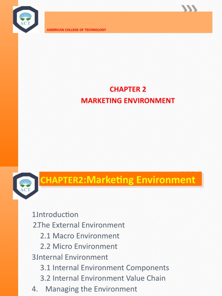 Chapter 2 Marketing Environment | PDF | Logistics | Marketing