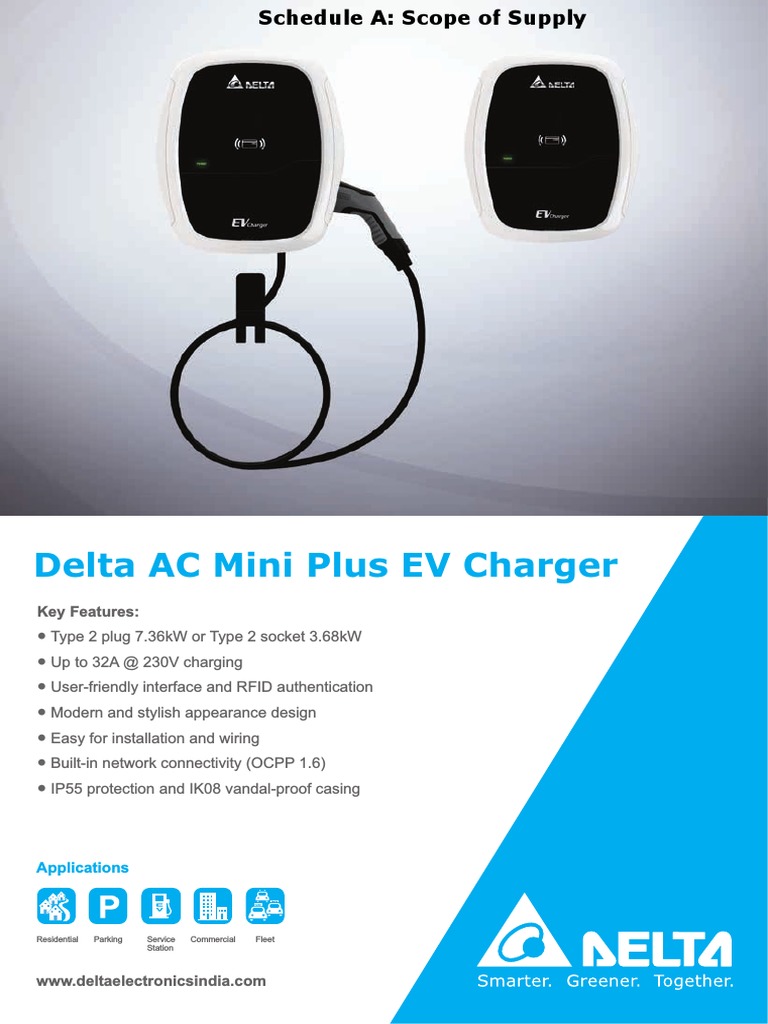 Delta AC Mini Plus EV Charger Overview | PDF | Ac Power Plugs And ...