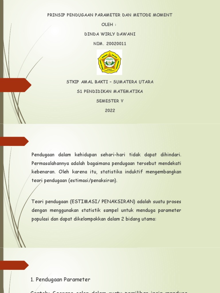 Pendugaan Parameter Dan Metode Momen | PDF | Komputer