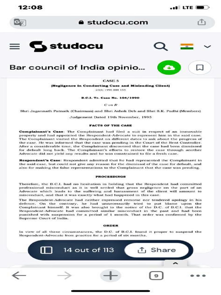 17 Opinions of Bar Council On Disciplinary Committee | PDF