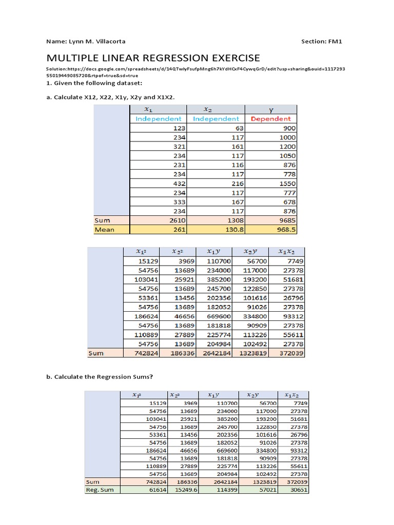 MLR Exercise Solutions | PDF | Regression Analysis | Data Analysis