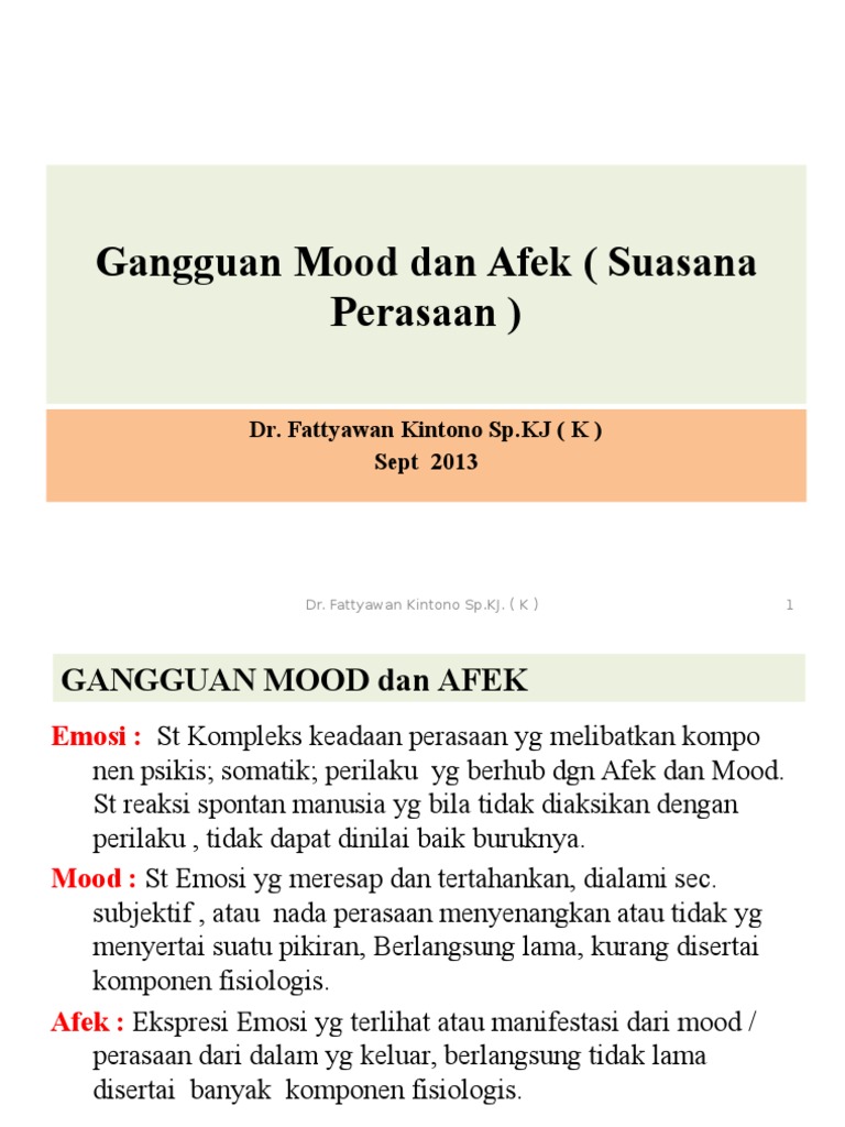 Adoc - Pub Gangguan Mood Dan Afek Suasana Perasaan DR Fattyaw | PDF