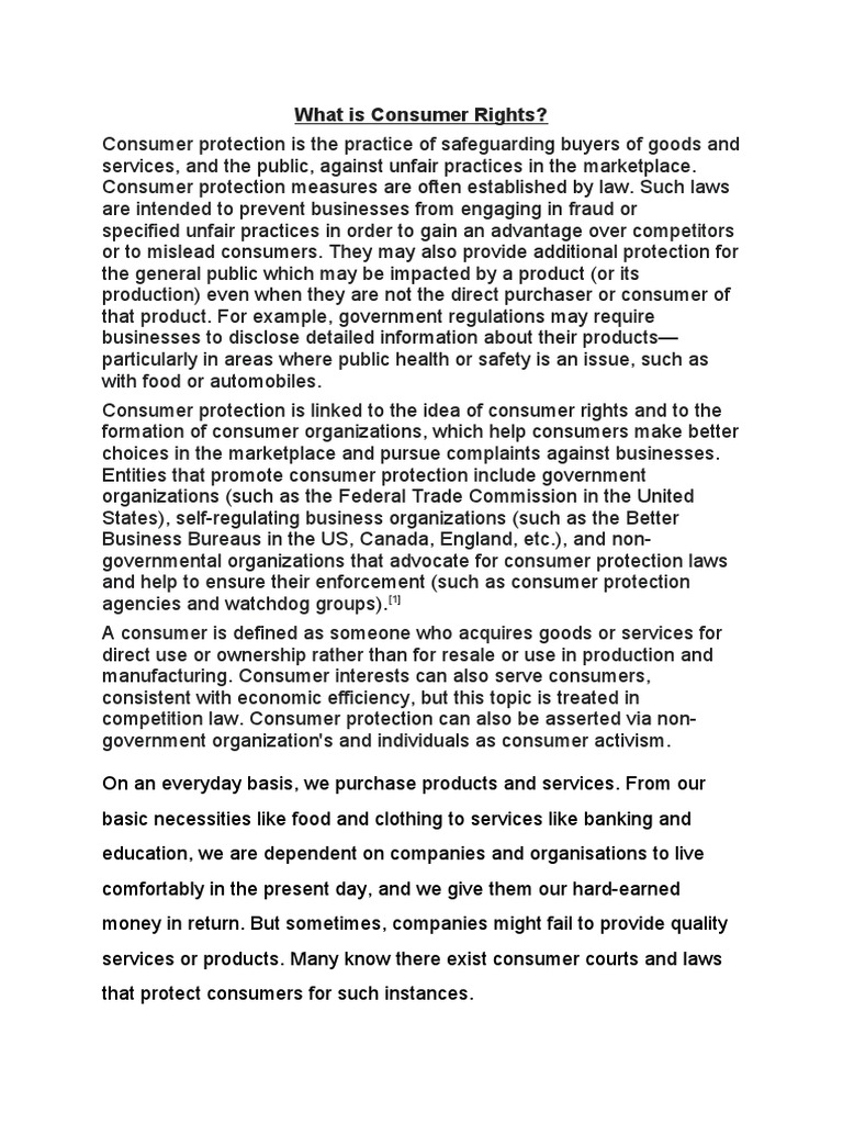 Economics ConsumerRights | PDF | Consumer Protection | Public Sphere