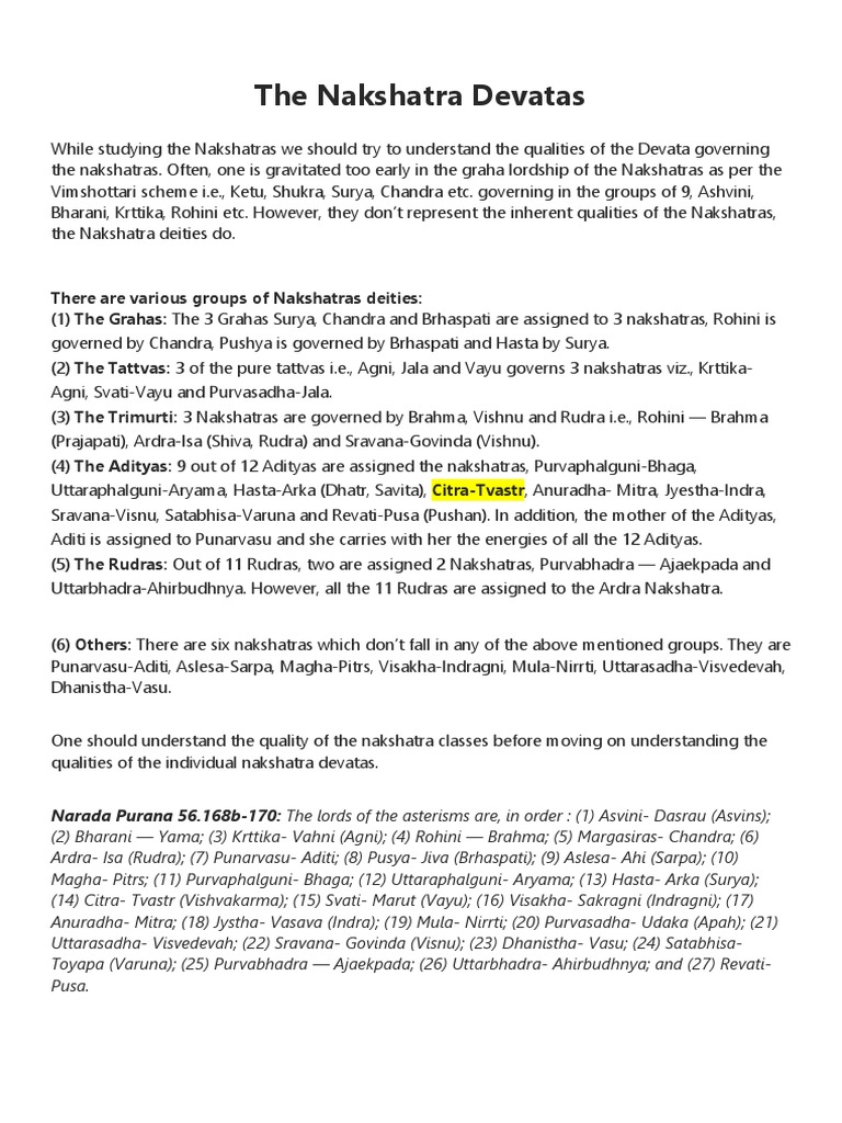 Nakshatra Devtas | PDF | Vishnu | Hindu Texts