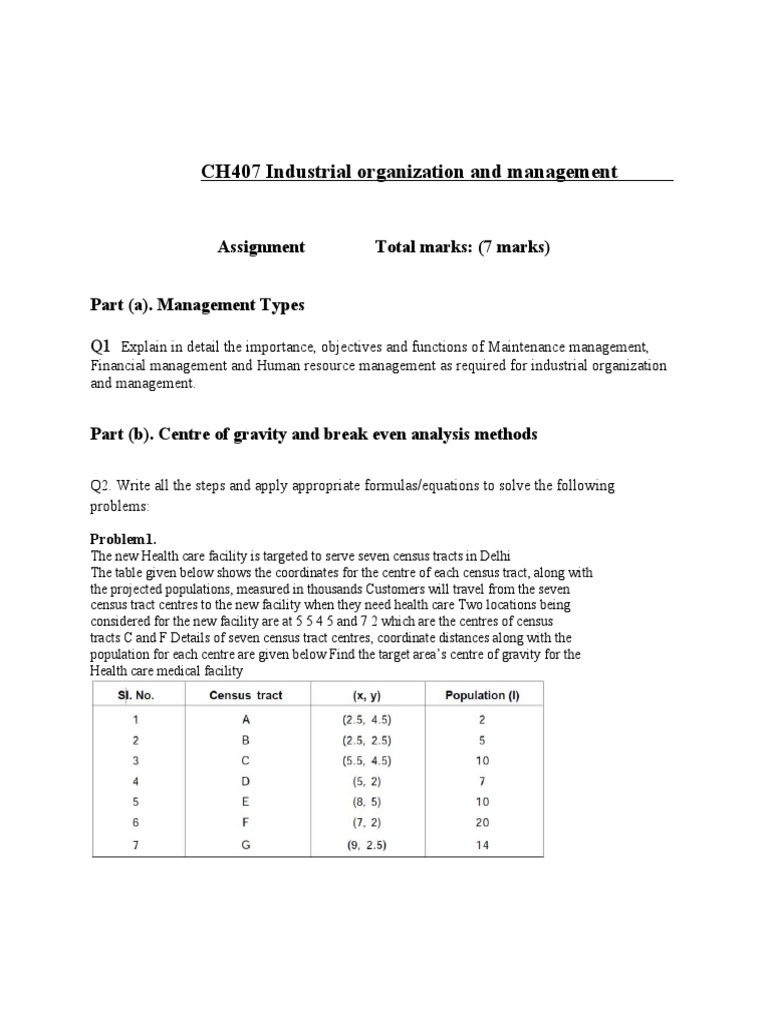 assignment sir tariq ques | PDF | Center Of Mass | Census