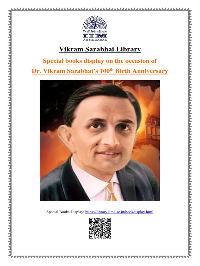 Books Display On Vikram Sarabhai 100th Birthday | PDF