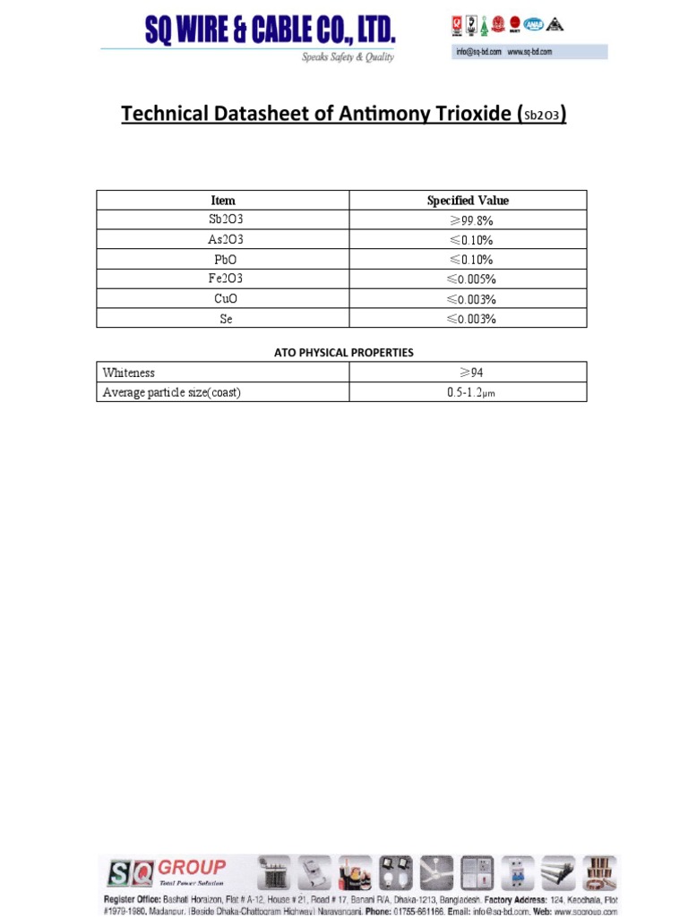 TDS For Antimony Trioxide | PDF