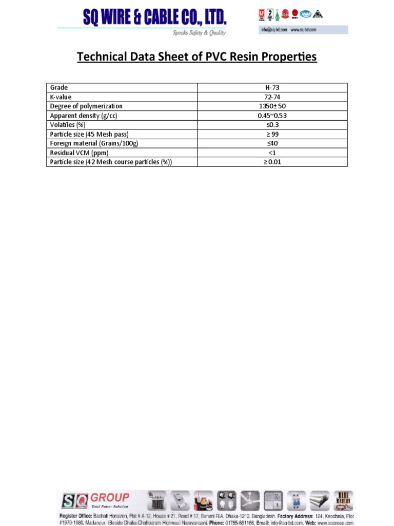 PVC Resin Technical Data Sheet | PDF