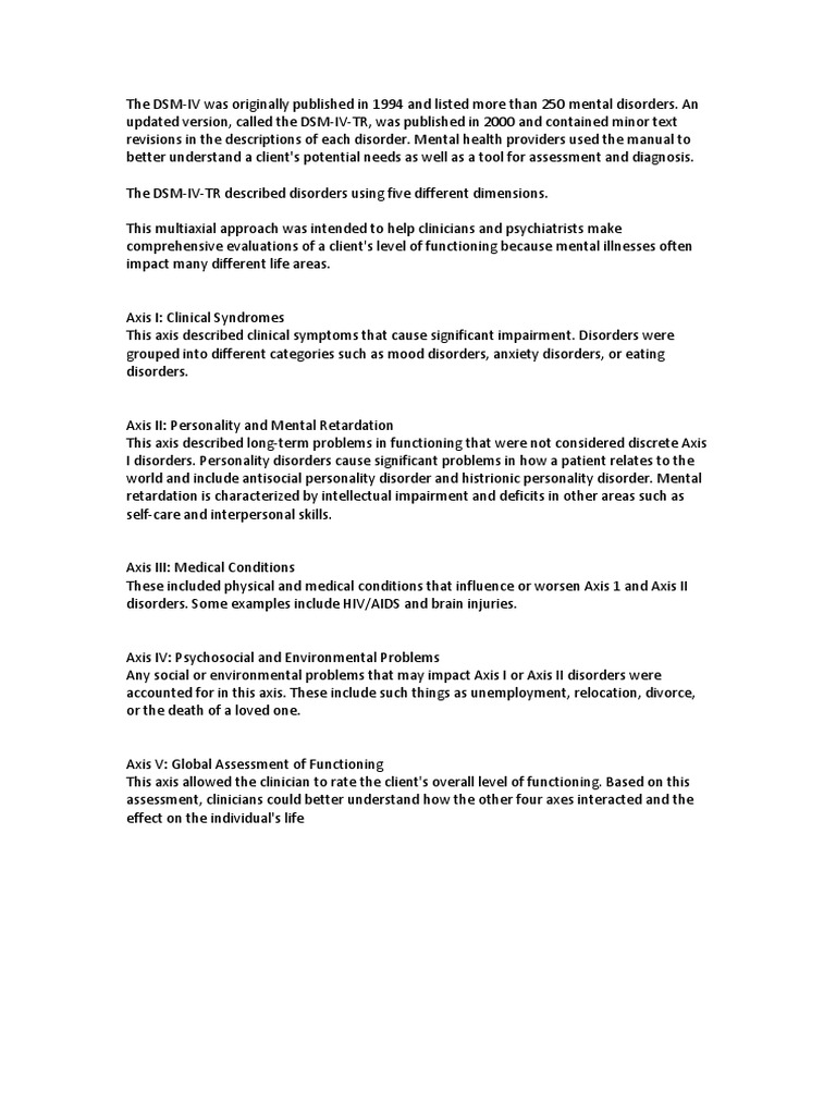 The Five-Axis Model: A Comprehensive Approach to Understanding Mental ...