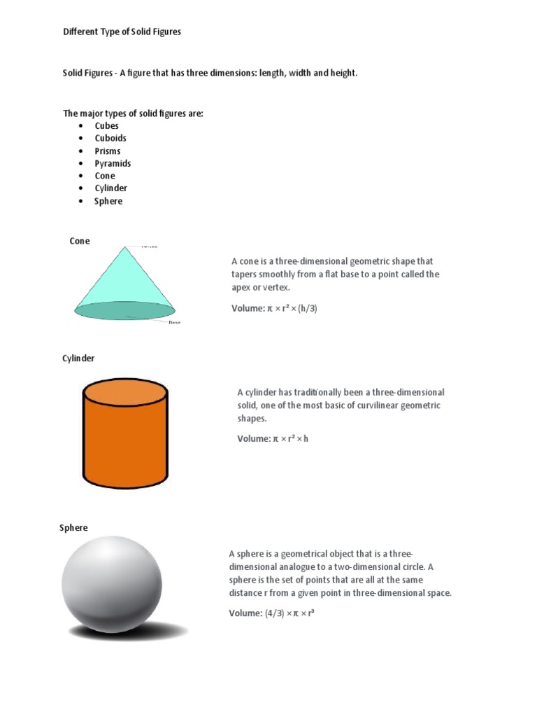 Different Type of Solid Figures | PDF