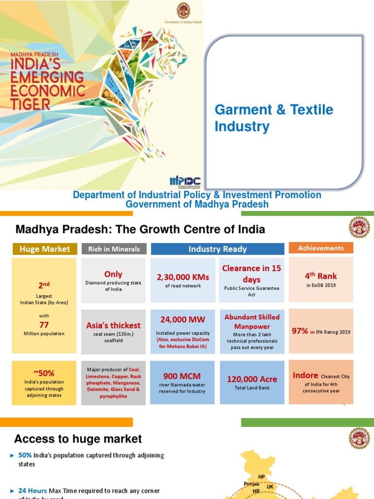 Madhya Pradesh Textile Industry Overview | PDF | Economies