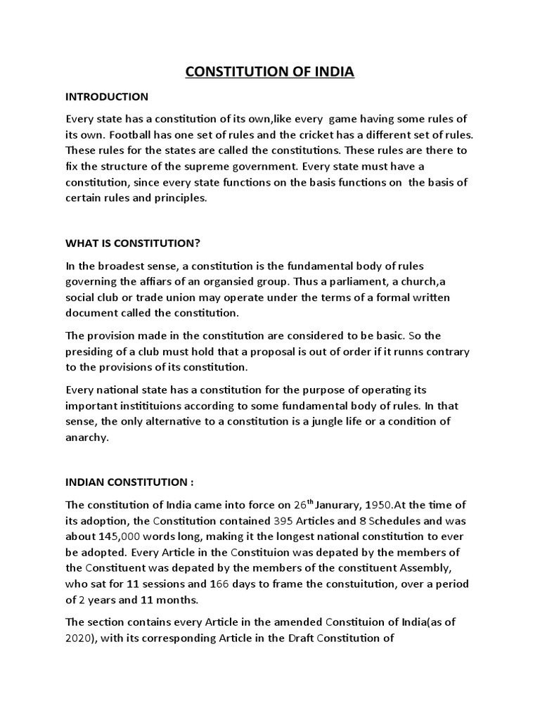Constitution of India | PDF | Constitution | Constitutional Law