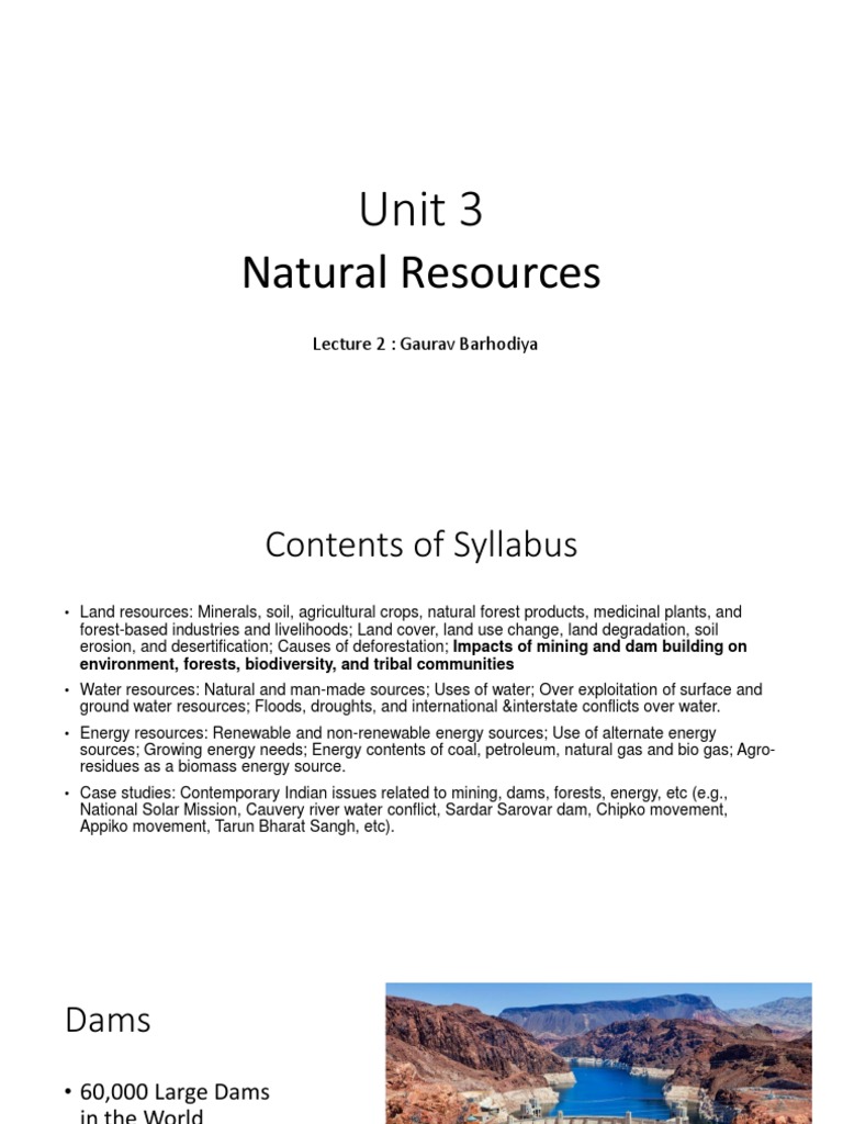 Unit 3, Natural Resources Lec 2 | PDF | Environment | Environmental Issues