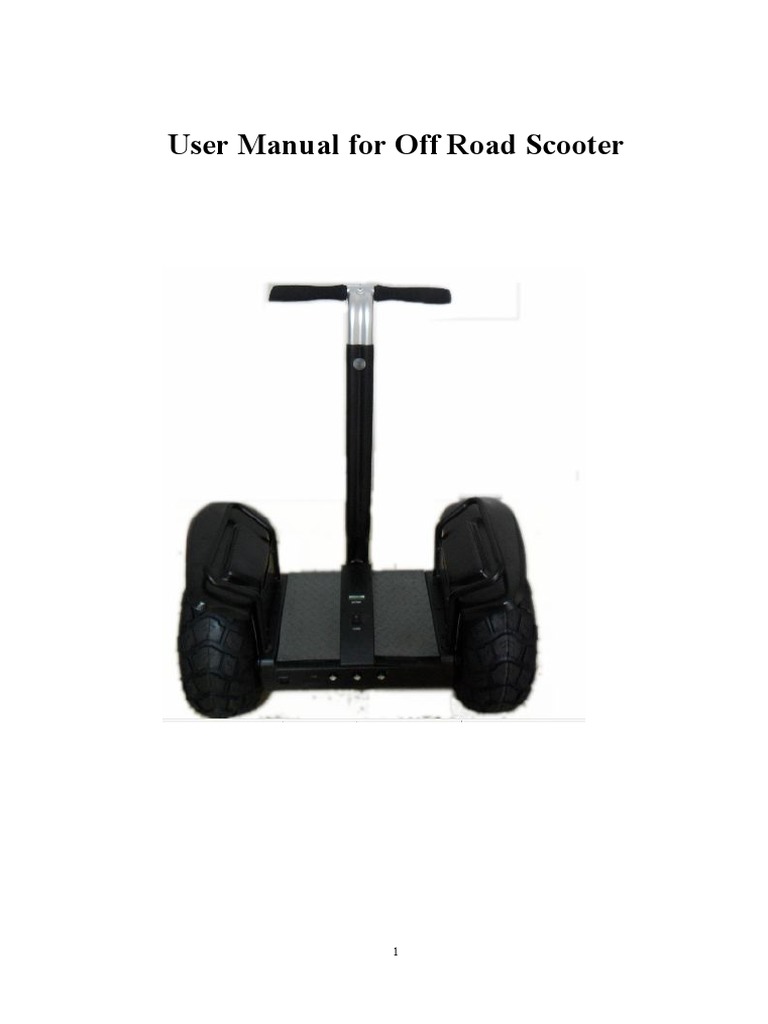Off Road Electric Scooter User Manual | PDF
